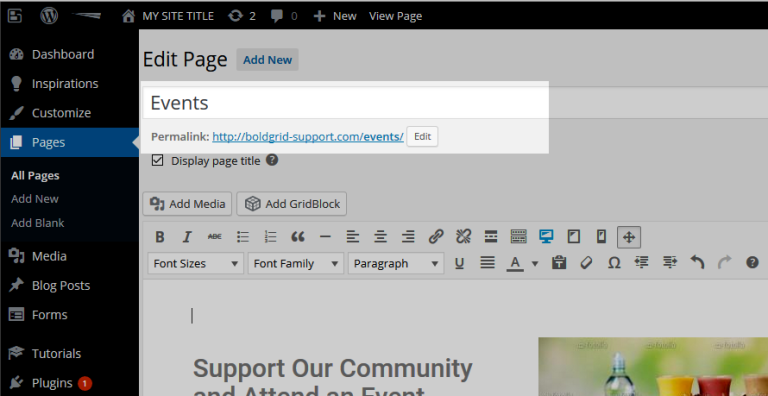 How to Add a New Page in WordPress with BoldGrid | BoldGrid