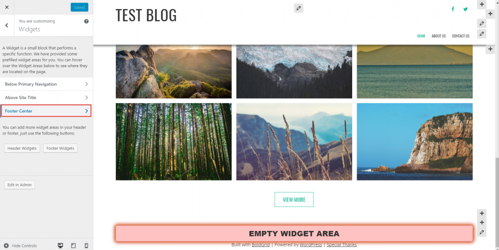 How to Use Widgets in the WordPress Customizer | BoldGrid
