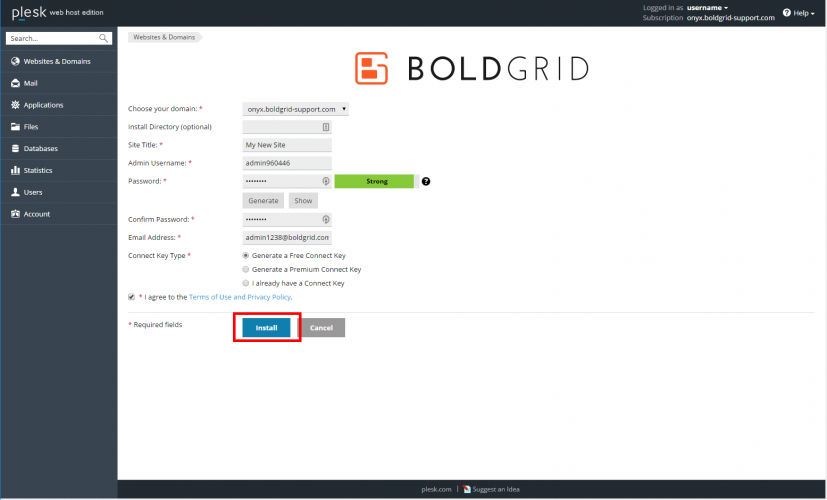 How to Install BoldGrid via Onyx 17 Web Admin | BoldGrid