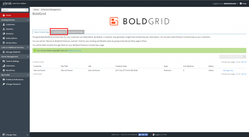 How to Install BoldGrid in Plesk 12.5 Web Host | BoldGrid