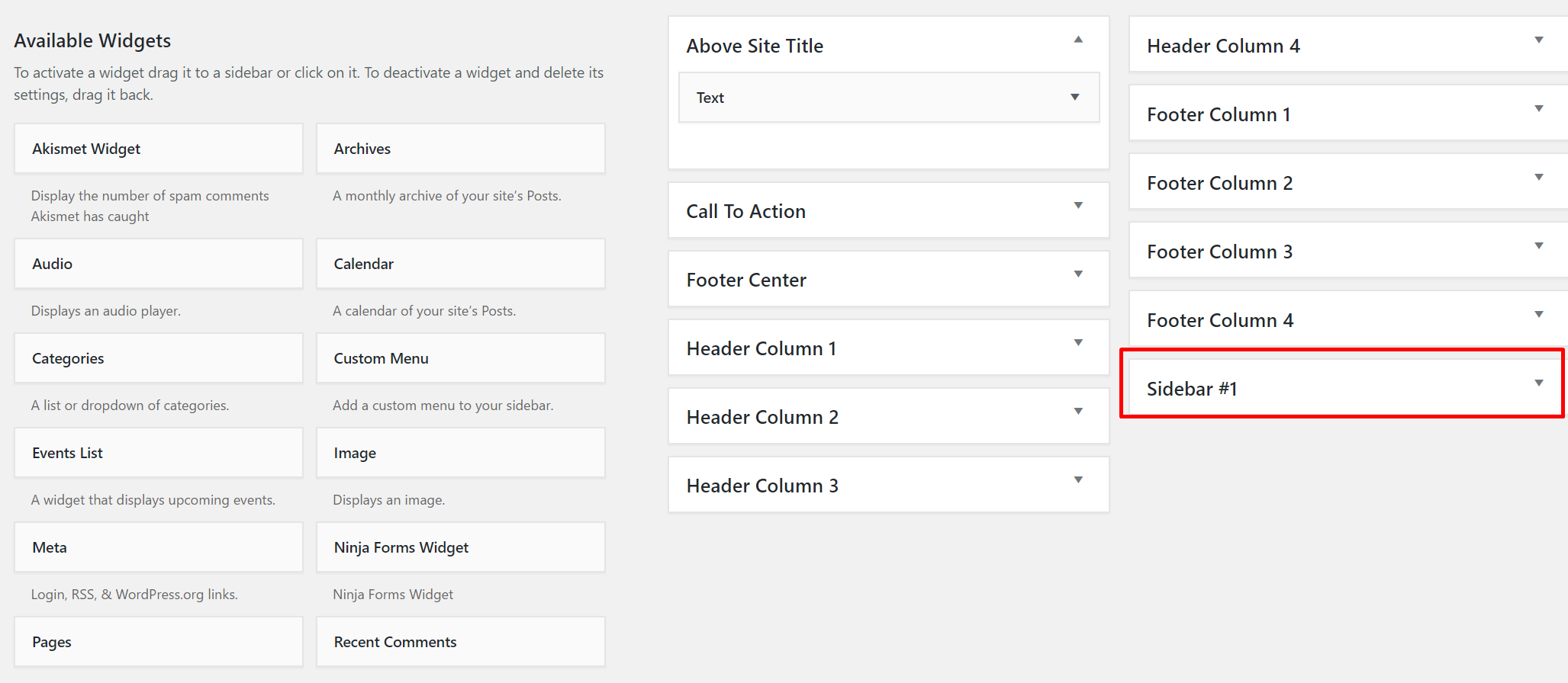 How do I assign the widget area to pages? | BoldGrid