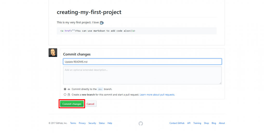 How to Commit a File Change on a GitHub Repository