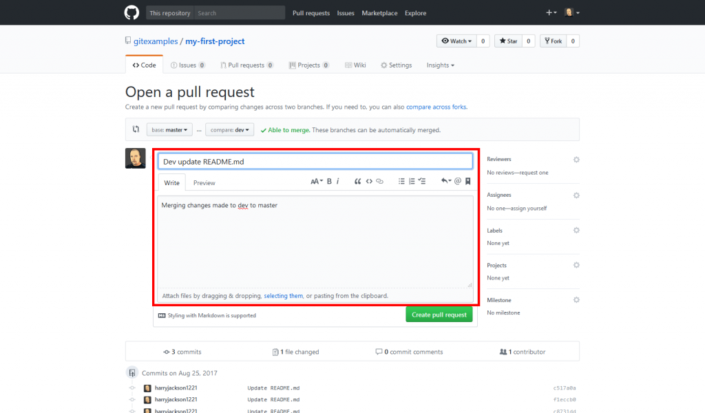 How to Create a Pull Request on a GitHub Repository