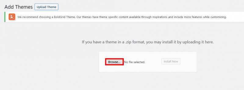 How to install the Starter Child Theme for BoldGrid