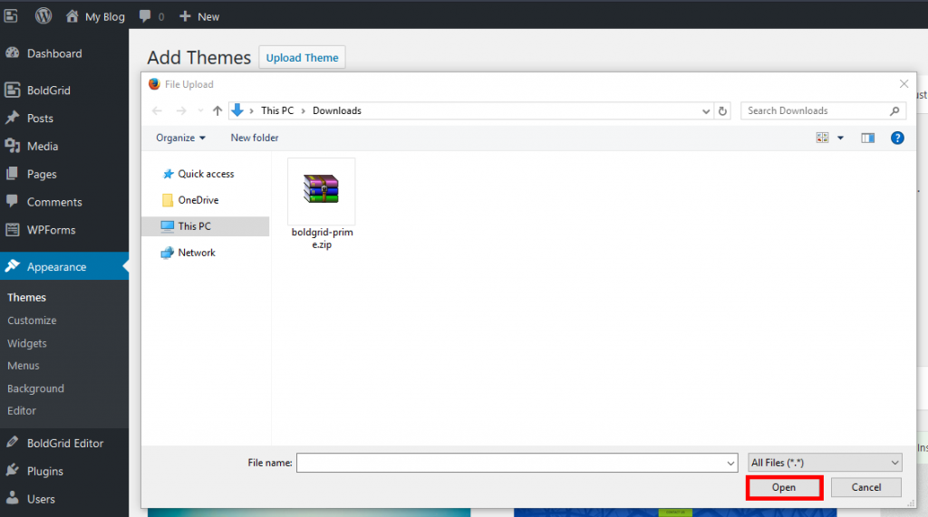 How to install the Starter Child Theme for BoldGrid