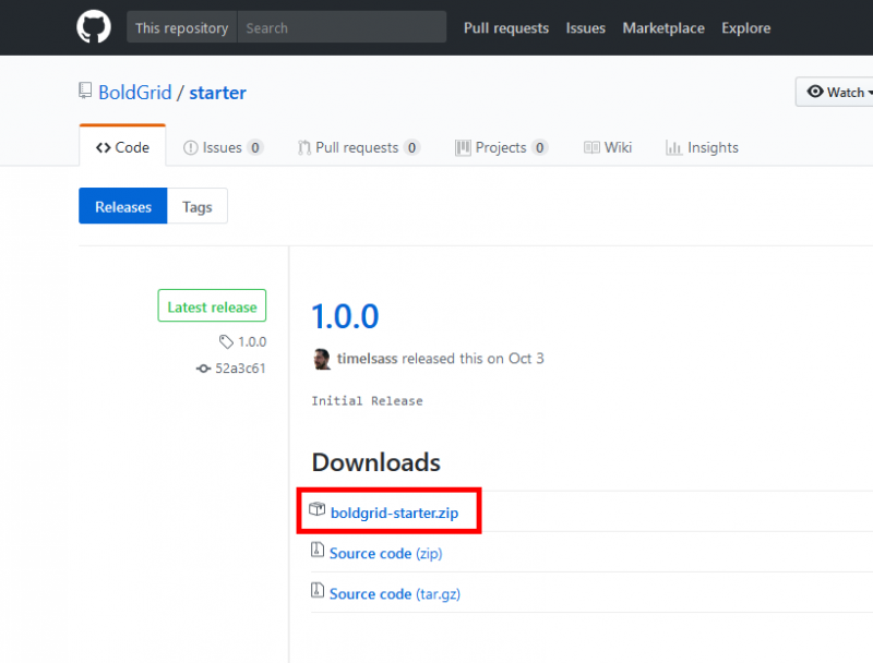 How to install the Starter Child Theme for BoldGrid