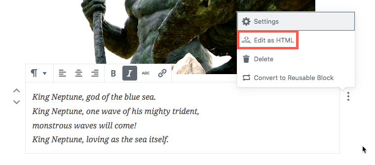 Code Editor in Gutenberg Editor – Sites