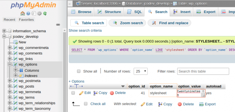 Switching your Theme via phpMyAdmin | BoldGrid