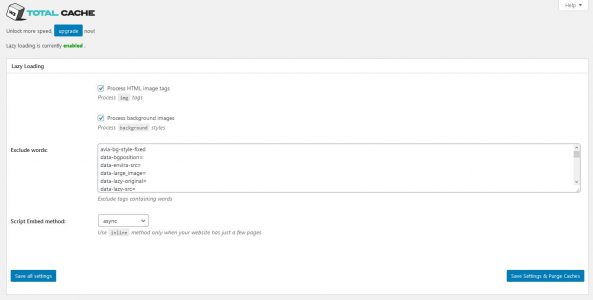 Configuring Lazy Loading for WordPress with W3 Total Cache