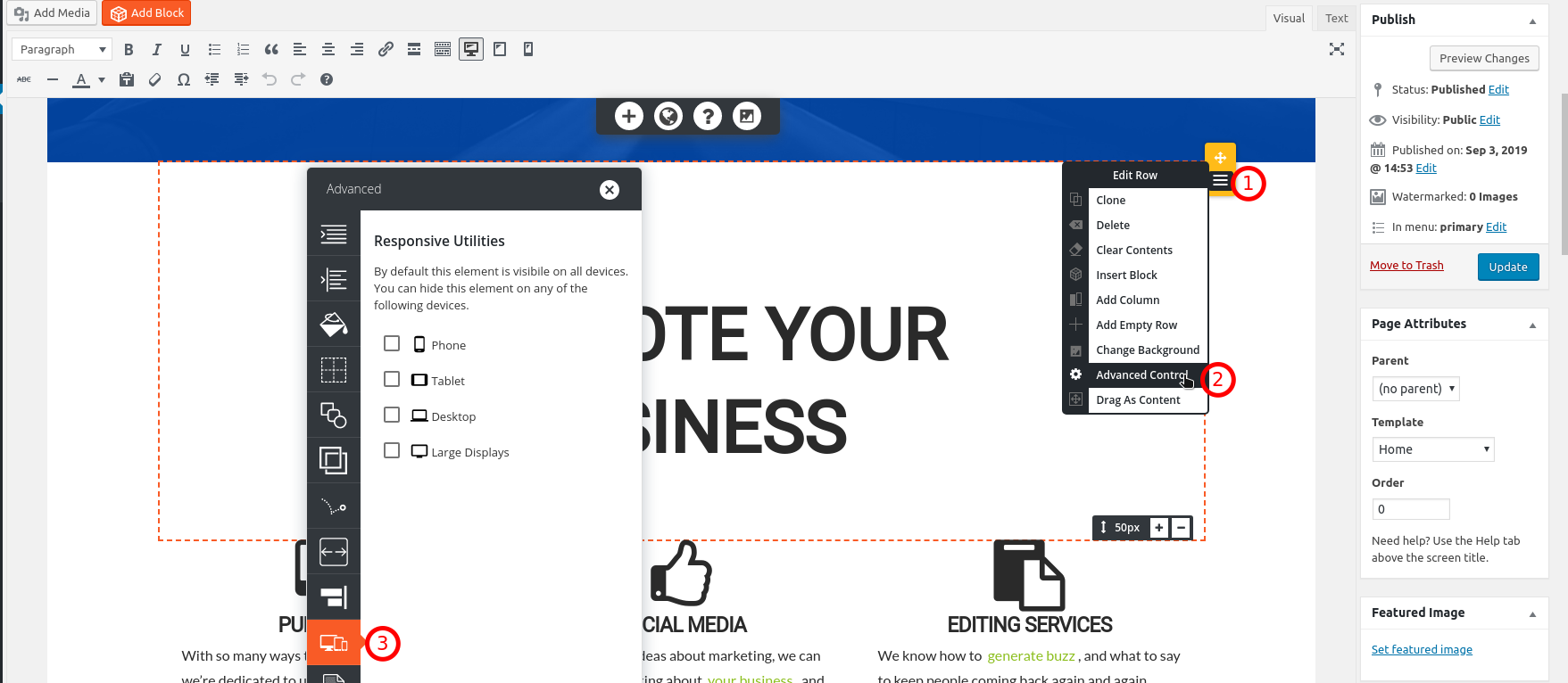 Adjust a row in mobile view | BoldGrid