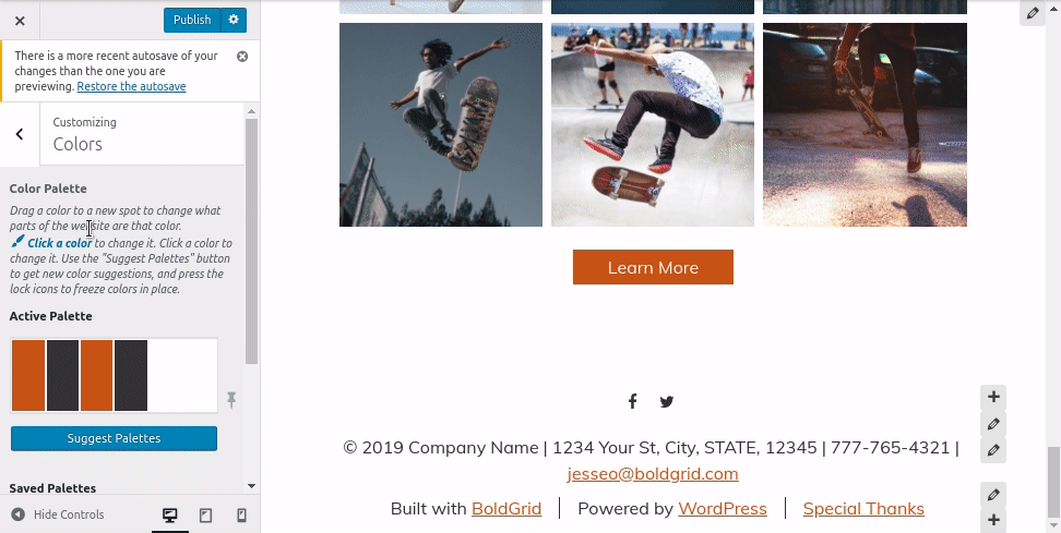 How to change the link font, color and reactivity in my main text | BoldGrid