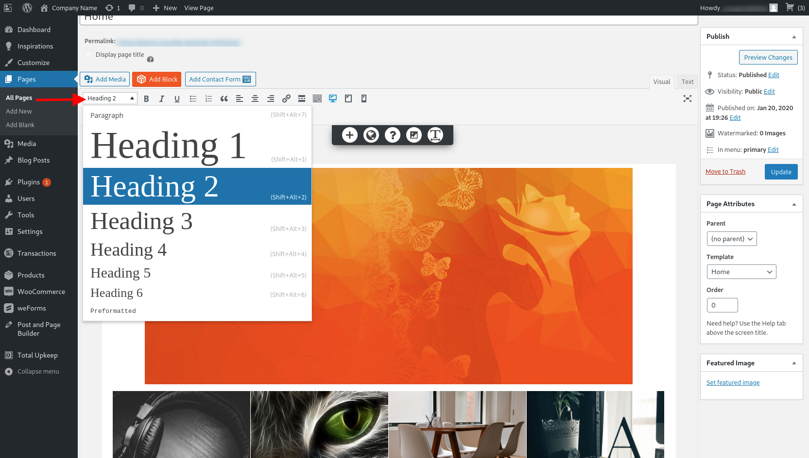 How do I create h1 or h2 tags | BoldGrid