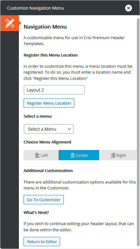 Crio Pro WordPress Theme Custom Page Headers